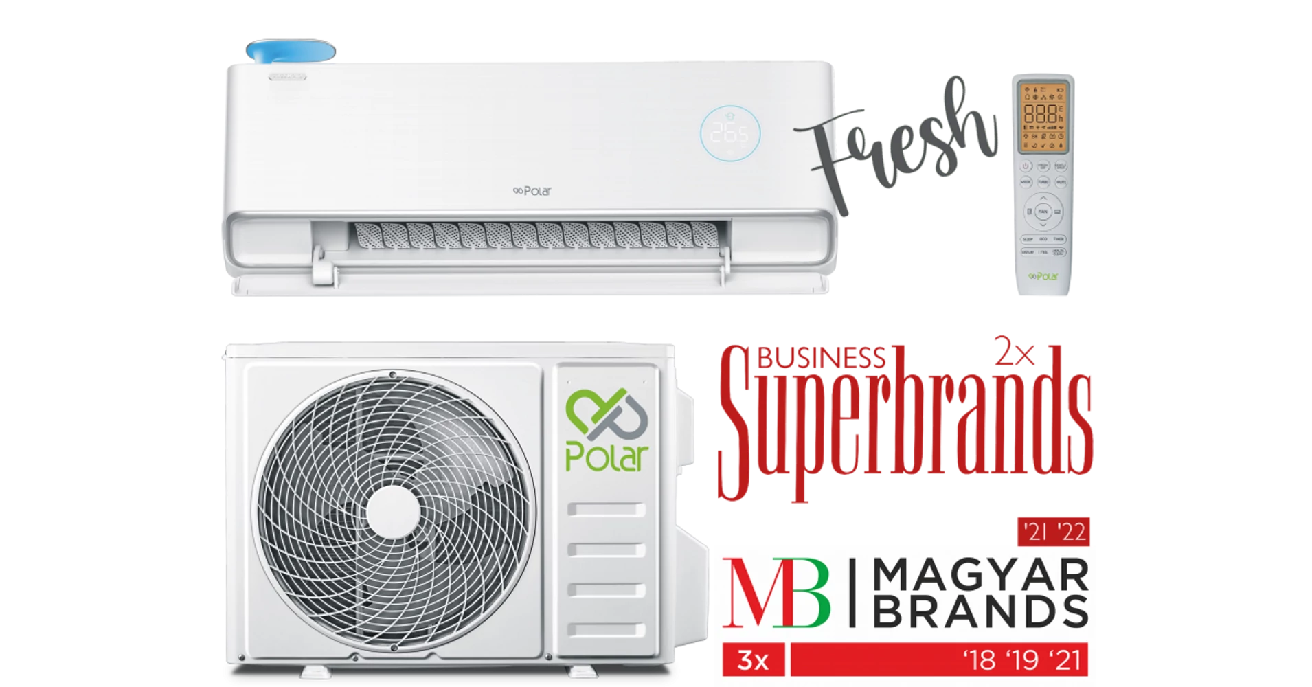 Polar Fresh oldalfali split klíma szett - 3,5 kW, Wi-Fi - SIEH0035SDF/SO1H0035SDF